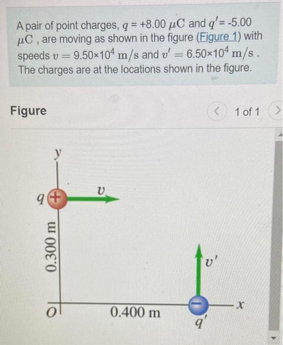 Solved - A pair of point charges, q = +8.00 uC and q'= -5.00 | Chegg.com