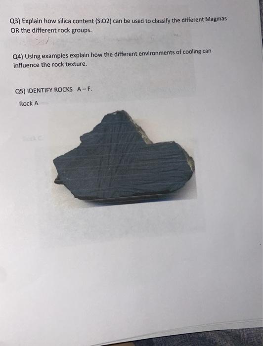 Solved Q3) Explain how silica content (SiO2) can be used to | Chegg.com