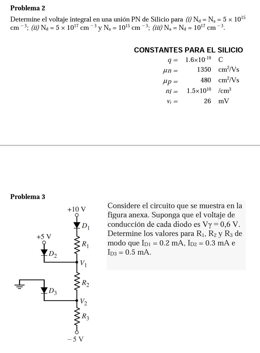 Solved Problema 2 Determine el voltaje integral en una unión | Chegg.com