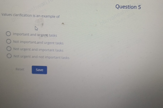 Solved Question 5Values clarification is an example | Chegg.com