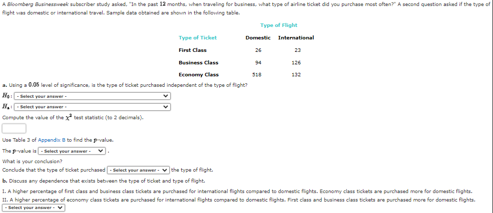 Solved flight was domestic or international travel. Sample | Chegg.com