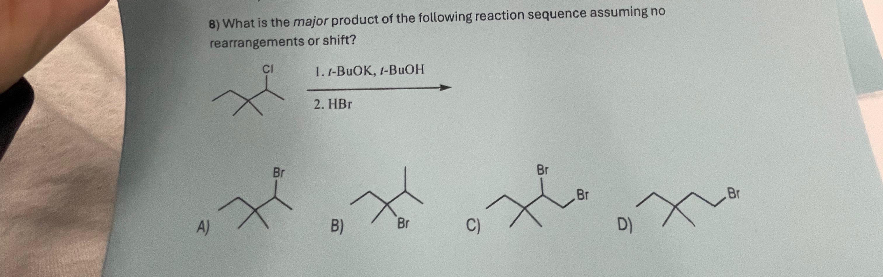 Solved What is the major product of the following reaction | Chegg.com