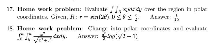 Solved Home work problem 1: Evaluate ∬Rxydxdy ﻿over the | Chegg.com