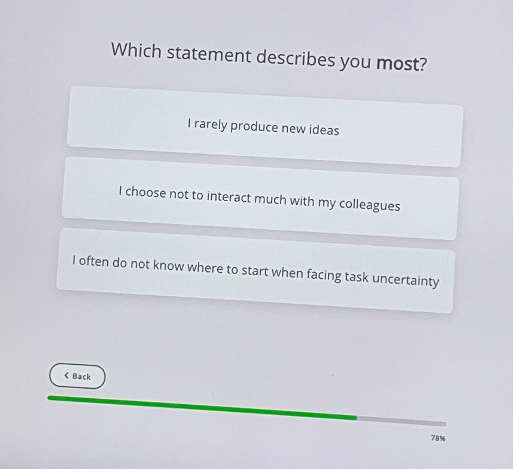 Solved Which statement describes you most?I rarely produce | Chegg.com