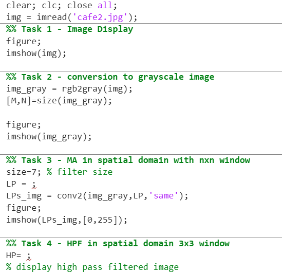Solved clear; clc; close all; img = imread('cafe2.jpg'); %% | Chegg.com