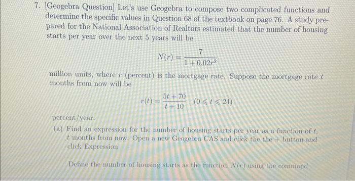 Solved [Geogebra Question] Let's use Geogebra to compose two | Chegg.com