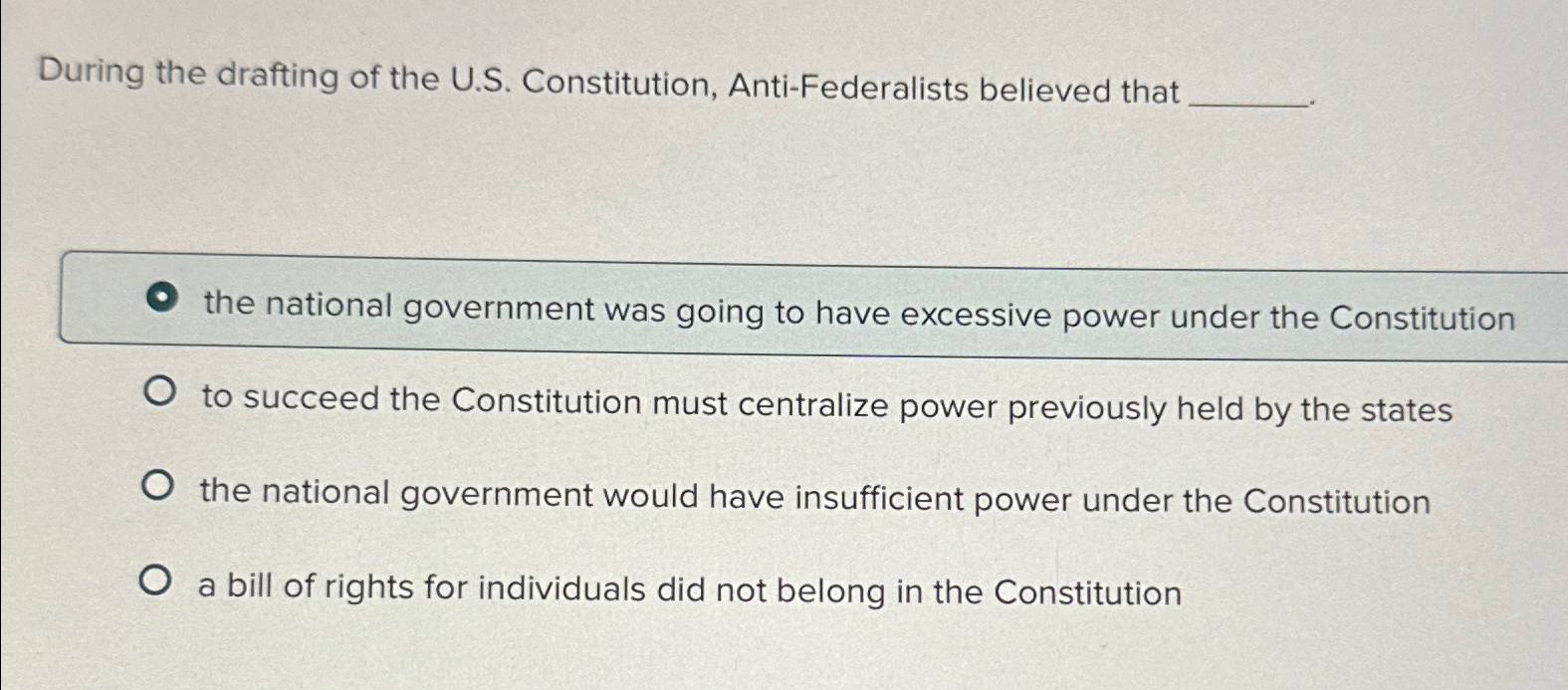 Solved During the drafting of the U.S. ﻿Constitution, | Chegg.com