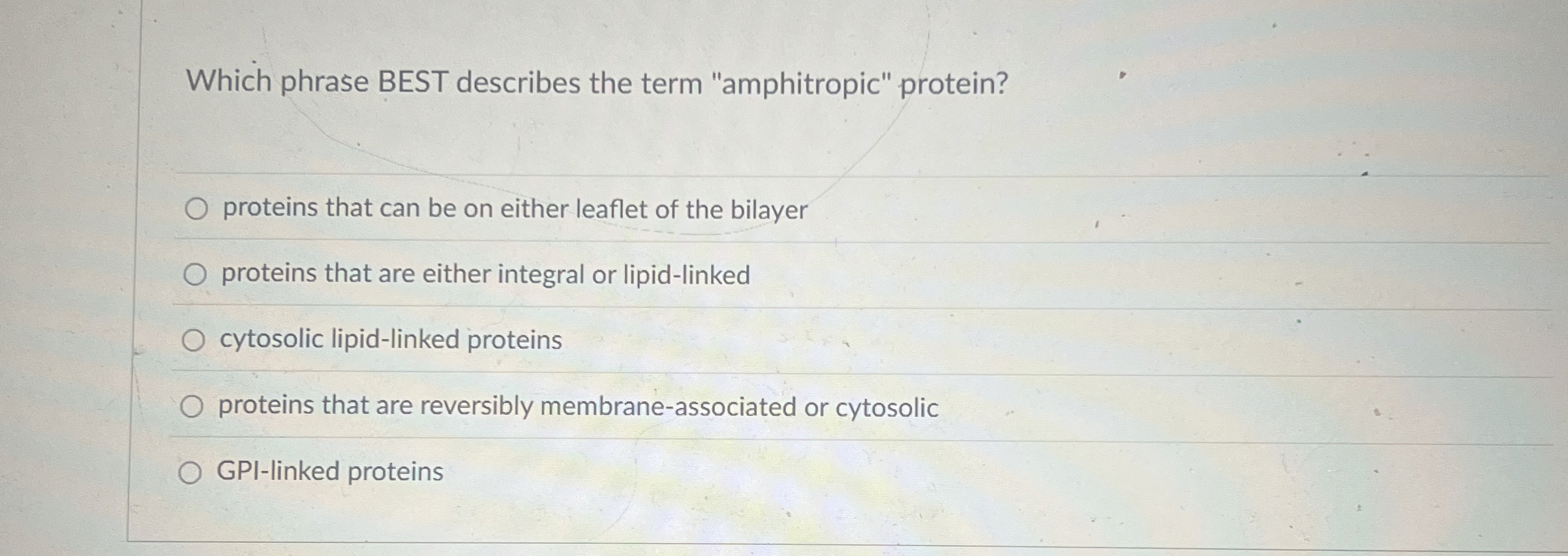 Solved Which phrase BEST describes the term "amphitropic" | Chegg.com