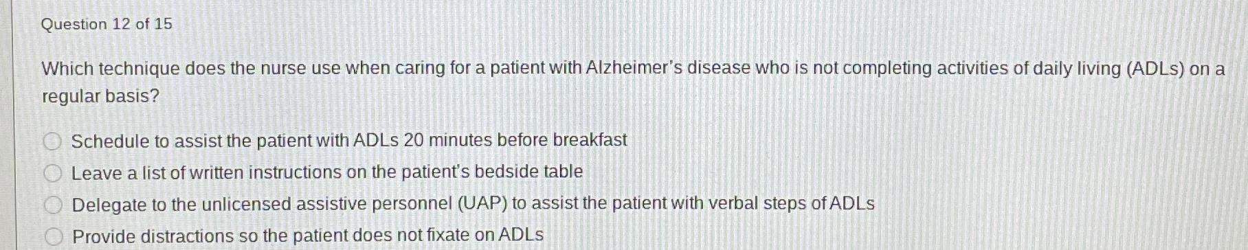 Solved Question 12 of 15Which technique does the nurse use | Chegg.com Solved Question 12 of 15Which technique does the nurse use | Chegg.com