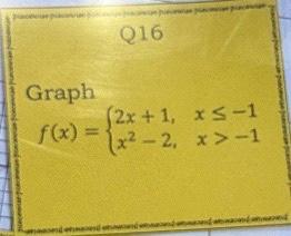 Solved Graph \\[ f(x)=\\left\\{\\begin{array}{ll} 2 x+1, & x | Chegg.com