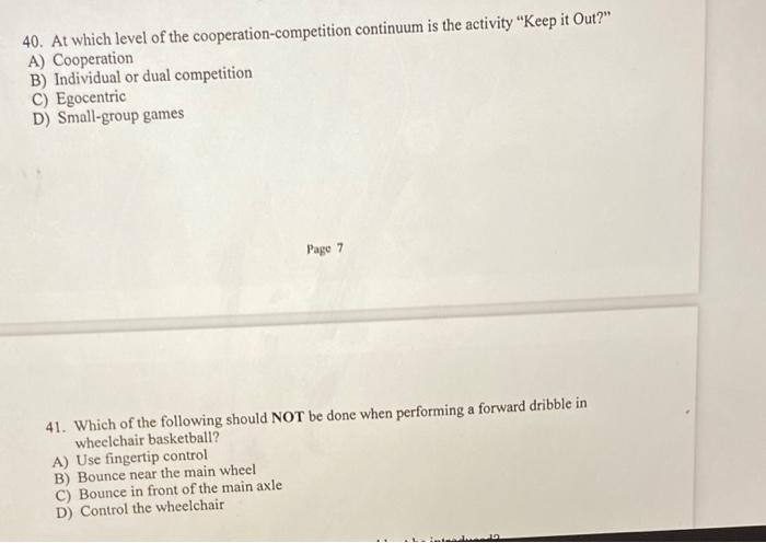 Solved 40. At which level of the cooperation-competition | Chegg.com