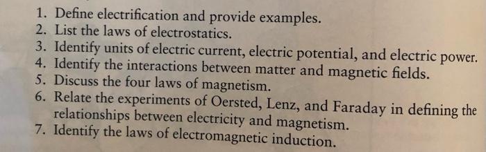 Solved 1. Define electrification and provide examples. 2. | Chegg.com