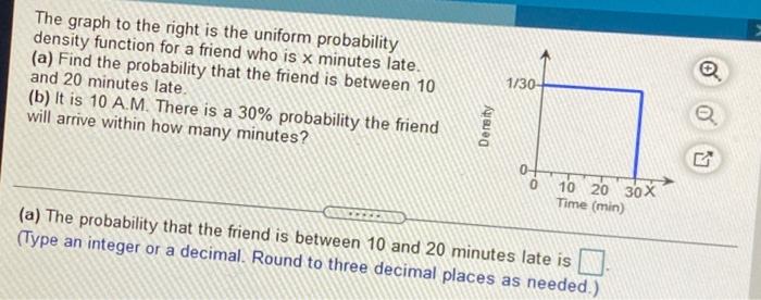 Solved The graph to the right is the uniform probability | Chegg.com