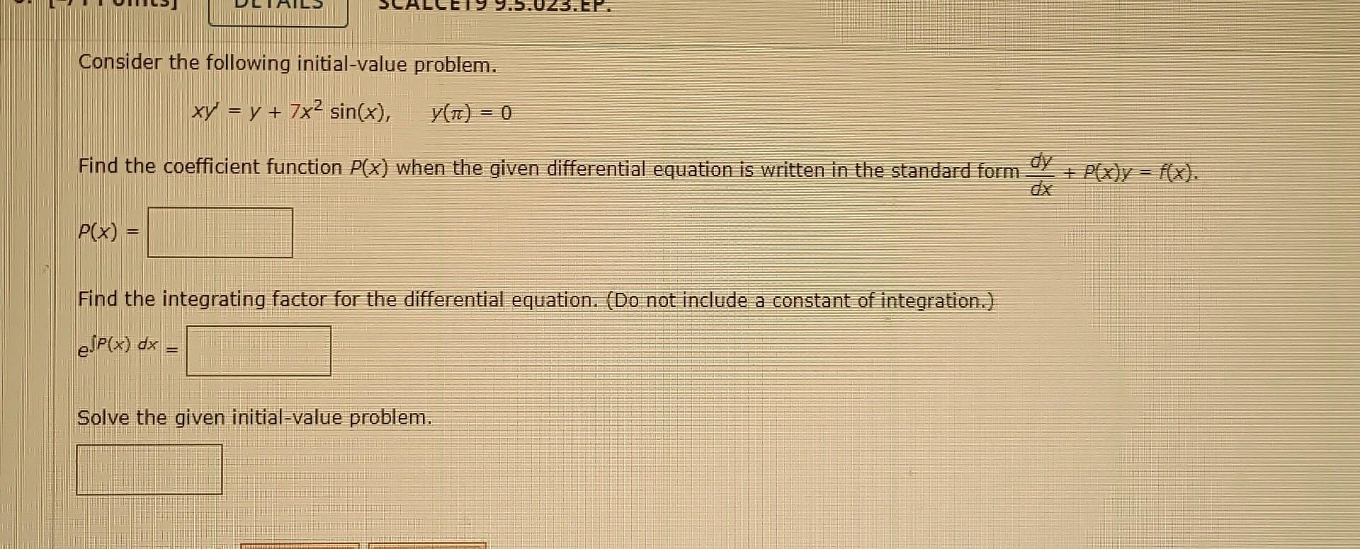 Solved Consider the following initial-value problem. | Chegg.com