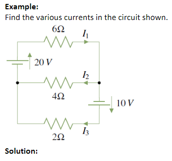 Solved bFind the various currents in the circuit shown. | Chegg.com