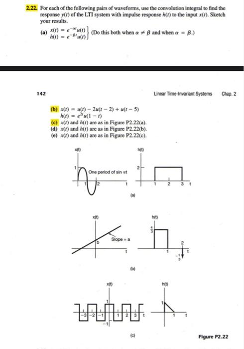 Solved 2.22. For each of the following pairs of waveforms, | Chegg.com