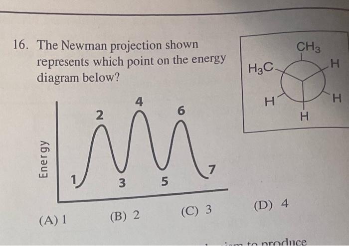 Solved 16. The Newman projection shown represents which | Chegg.com