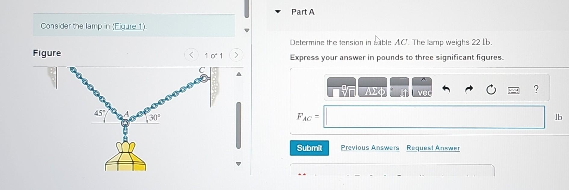 Solved Consider the lamp in (Figure 1). Figure Determine the | Chegg.com