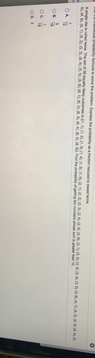 Solved Use the theoretical probability formula to solve the | Chegg.com