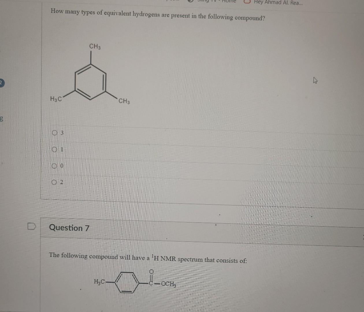 Solved How many types of equivalent hydrogens are present in | Chegg.com