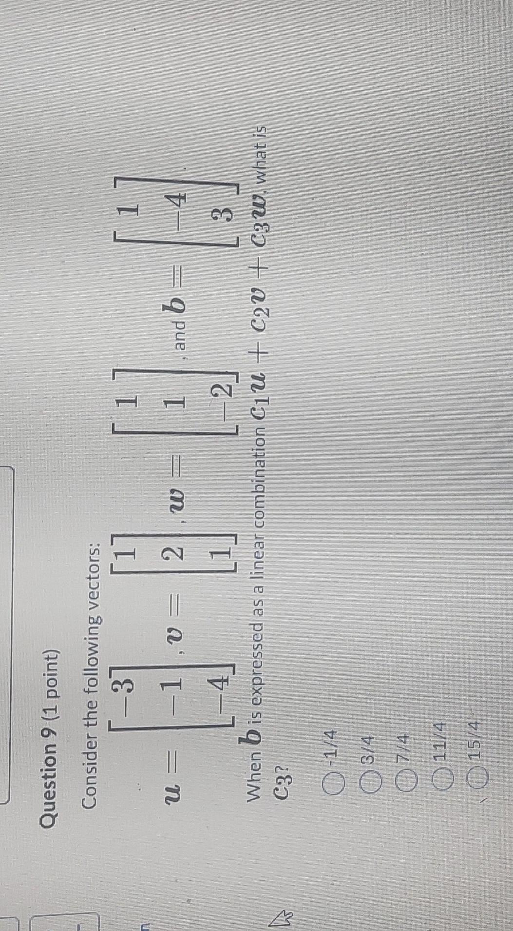 Solved u=⎣⎡−3−1−4⎦⎤,v=⎣⎡121⎦⎤,v=⎣⎡11−2⎦⎤, and b=⎣⎡1−43⎦⎤ | Chegg.com