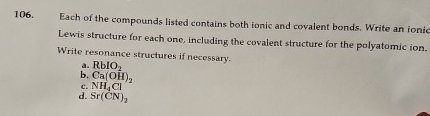 Solved by an EXPERT How to solve Each of the compounds listed contains | Chegg.com