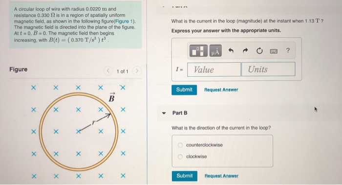 Solved A circular loop of wire with radius 0.0220 m and | Chegg.com