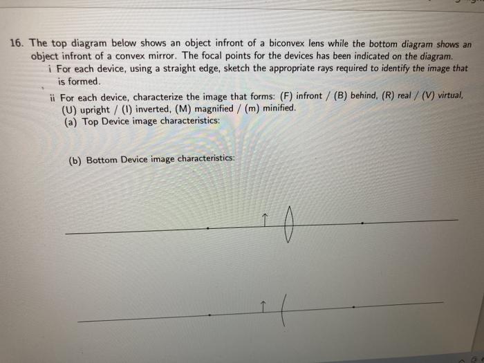 Solved 16. The top diagram below shows an object infront of | Chegg.com