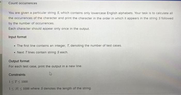 Solved Count occurrences You are given a particular string | Chegg.com