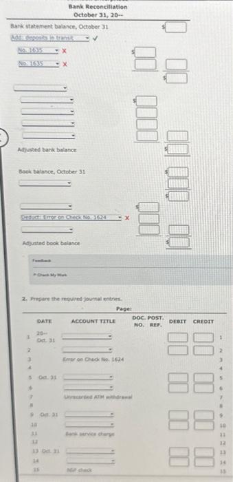 Solved Bank Reconciliation and Related Journal Entries The | Chegg.com