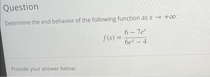 Solved Determine the end behavior of the following function | Chegg.com