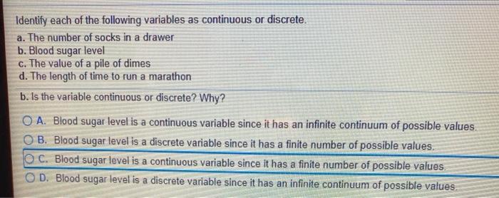 Solved Identify each of the following variables as | Chegg.com