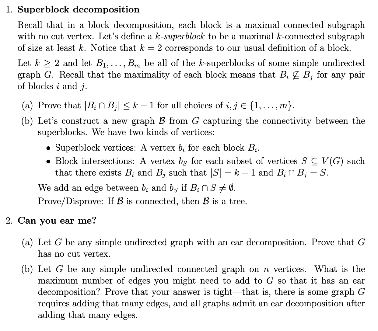 Solved Superblock decompositionRecall that in ﻿a block | Chegg.com