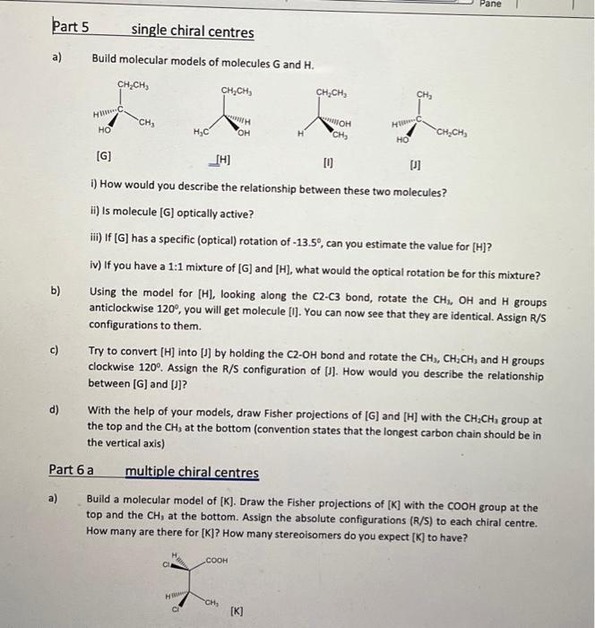 Solved Part 1 sp3 a) Build a model of methane. (CH4). | Chegg.com