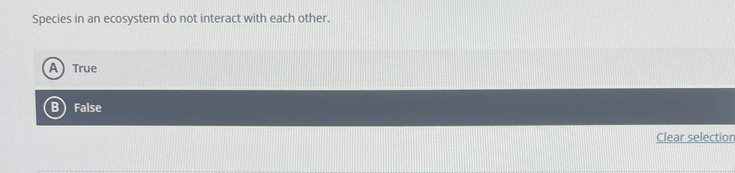 Solved Species in an ecosystem do not interact with each | Chegg.com