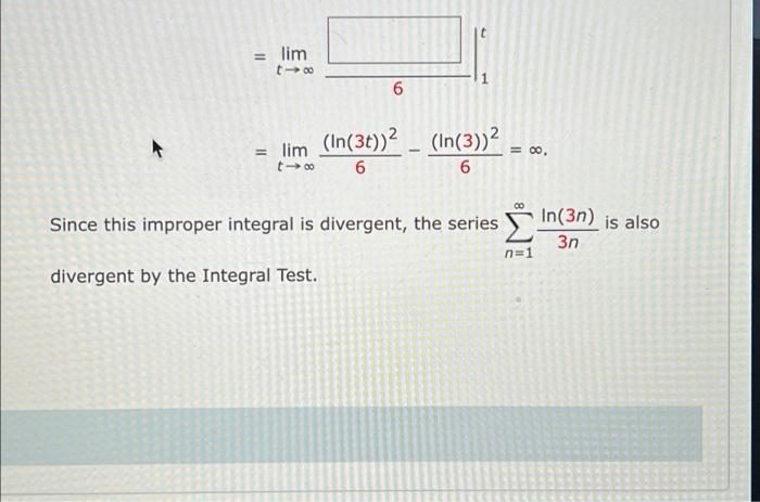 Solved EXAMPLE 4 Determine whether the series In(3n) | Chegg.com