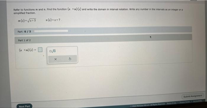Solved Refer to functions m and n. Find the function | Chegg.com