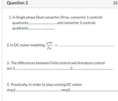Solved Question 3 25 1. In Single phase Dual converter | Chegg.com
