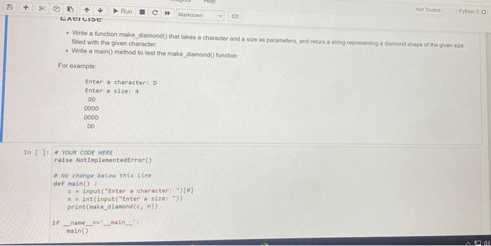 Solved Run Not Trusted Lacilise Markdown Python 30 Write 3934