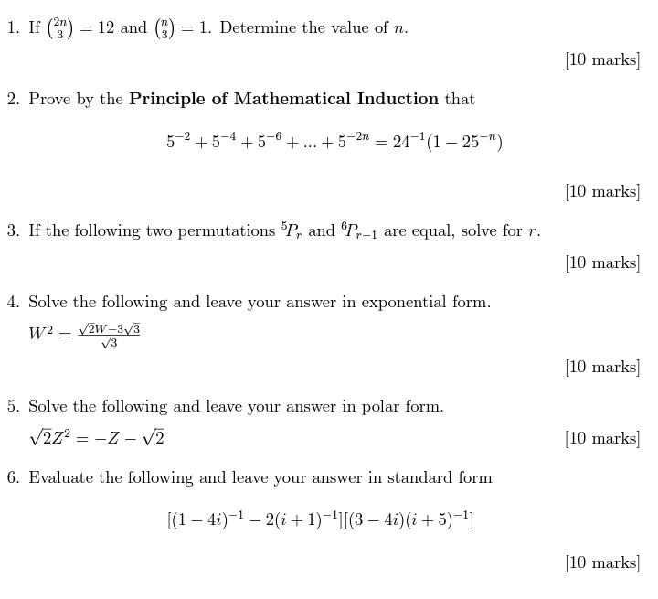 Solved 1. If (23) 2n = = 12 and (3) = 1. Determine the value | Chegg.com