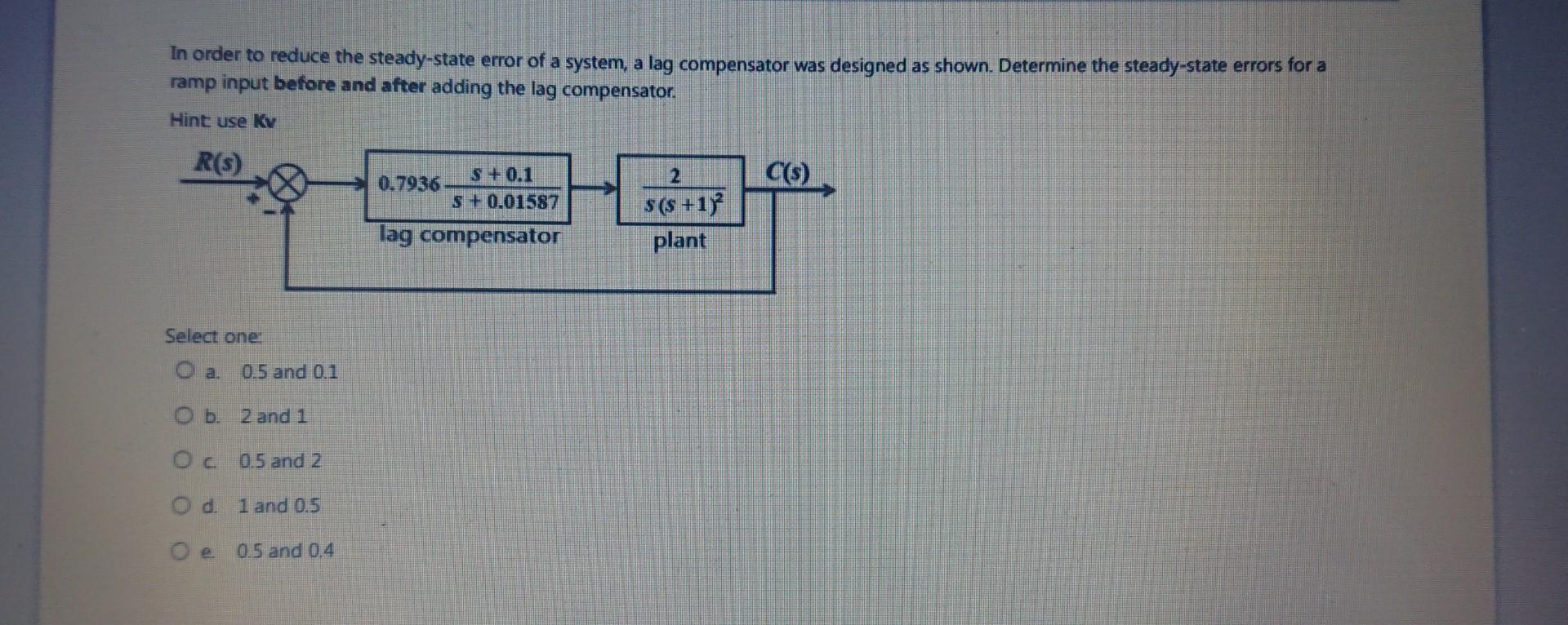 Solved In order to reduce the steady-state error of a | Chegg.com