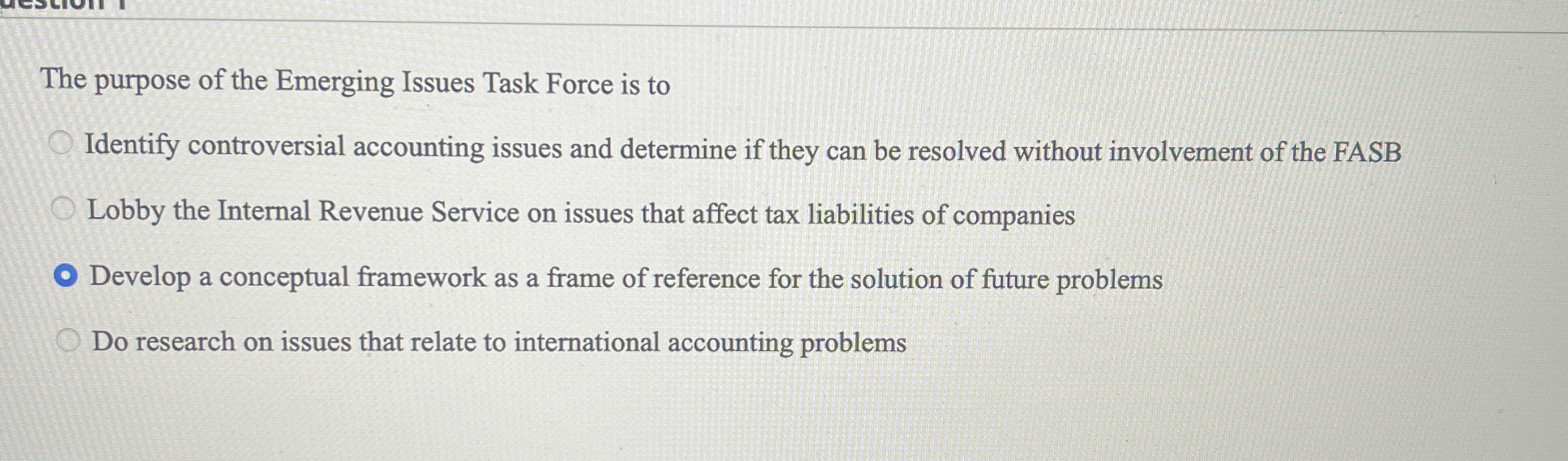Solved The purpose of the Emerging Issues Task Force is | Chegg.com