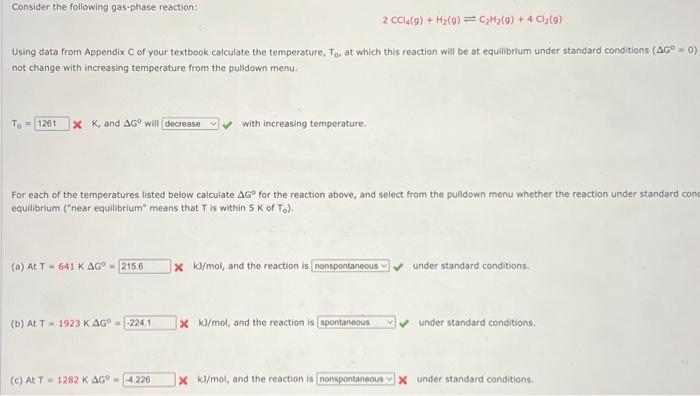 Solved Consider the following gas-phase reaction: Using data | Chegg.com