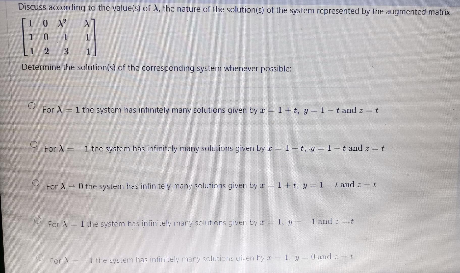 Solved Discuss according to the value(s) of λ, the nature of | Chegg.com