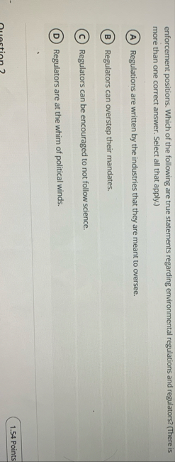 Solved enforcement positions. Which of the following are | Chegg.com