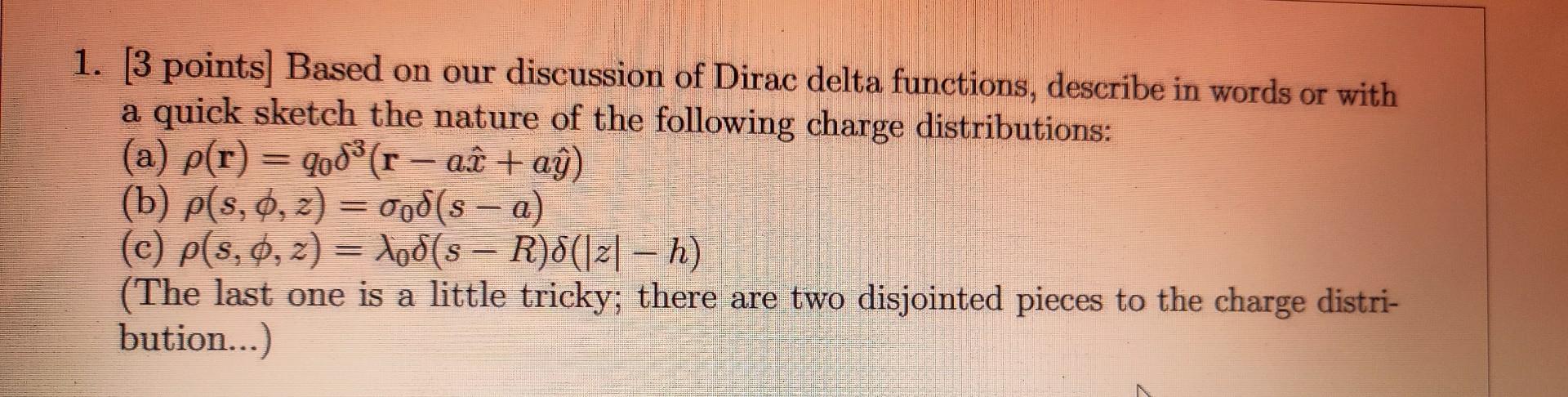 [3 points] Based on our discussion of Dirac delta | Chegg.com