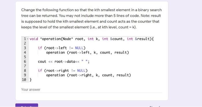 Solved Change the following function so that the kth | Chegg.com