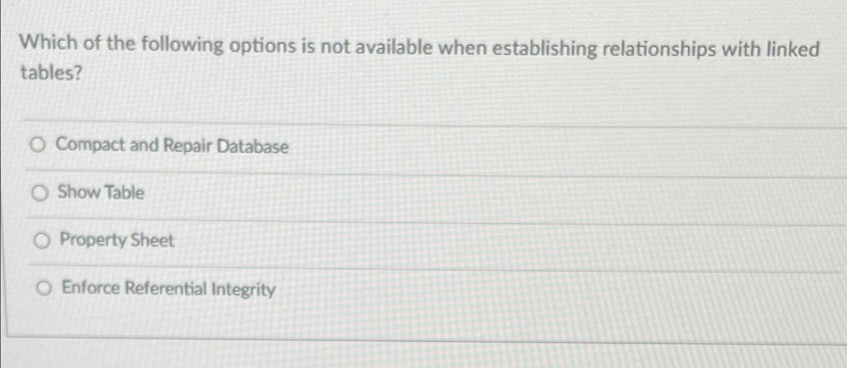 Solved Which of the following options is not available when | Chegg.com