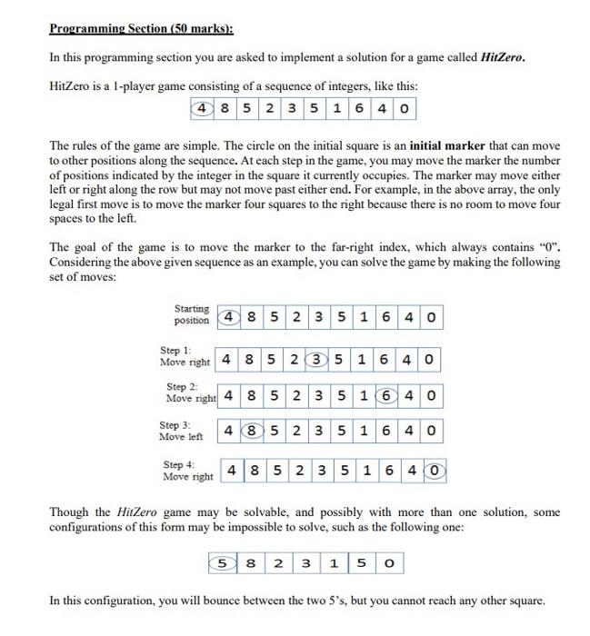 Solved Programming Section (50 marks): In this programming | Chegg.com