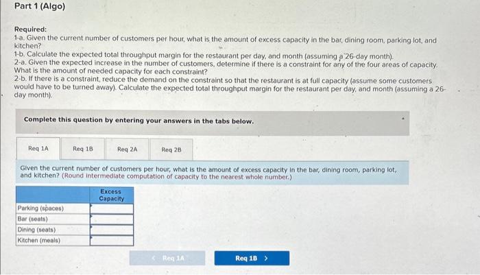 Solved Problem 13-47 (Algo) Theory of Constraints for a | Chegg.com